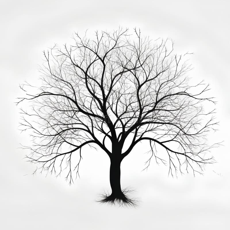Dead Tree Silhouette on Blue Background. Vector Illustration. Eps 10 ...