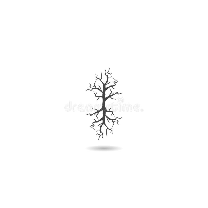 Dead Tree Logo Icon with Shadow Stock Vector - Illustration of warm ...