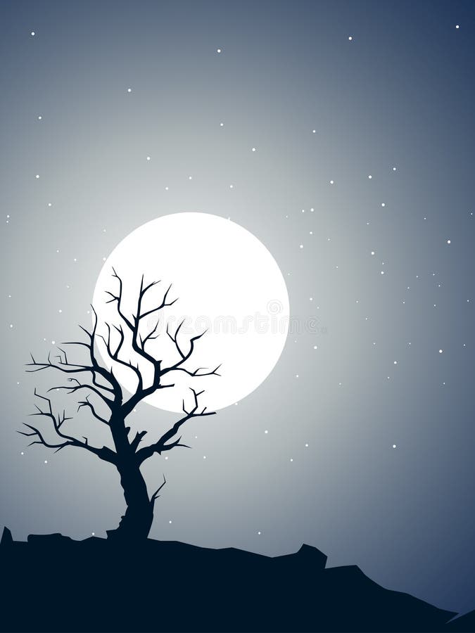 Moon Scary Fantasy Background Stock Illustration - Illustration of deep ...