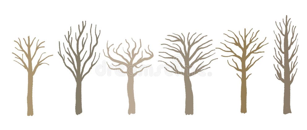 Dead tree set stock vector. Illustration of handdrawn - 114779692