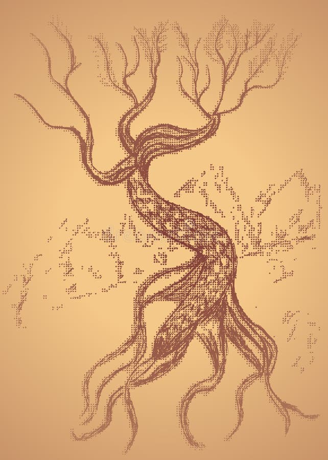 Dead Tree Sketch stock illustration. Illustration of color - 53342128