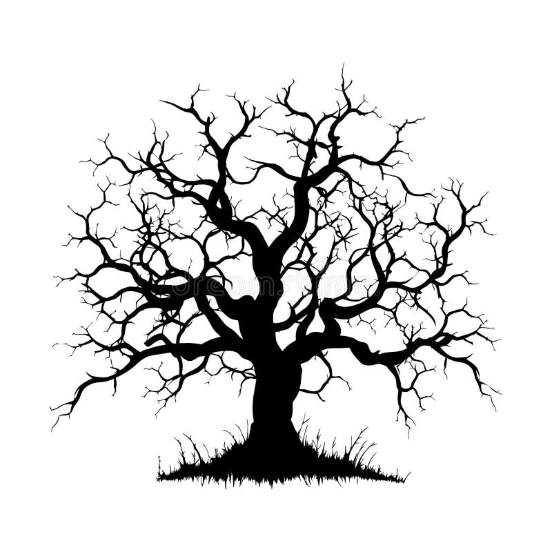 Dead Tree Vector. No Life, Damaged Environment, Bare Tree, Burning Tree ...