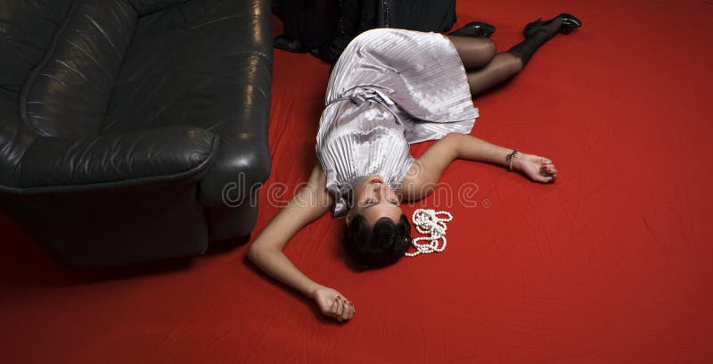 Dead Woman Lying on the Floor Stock Photo - Image of pose, homicide ...