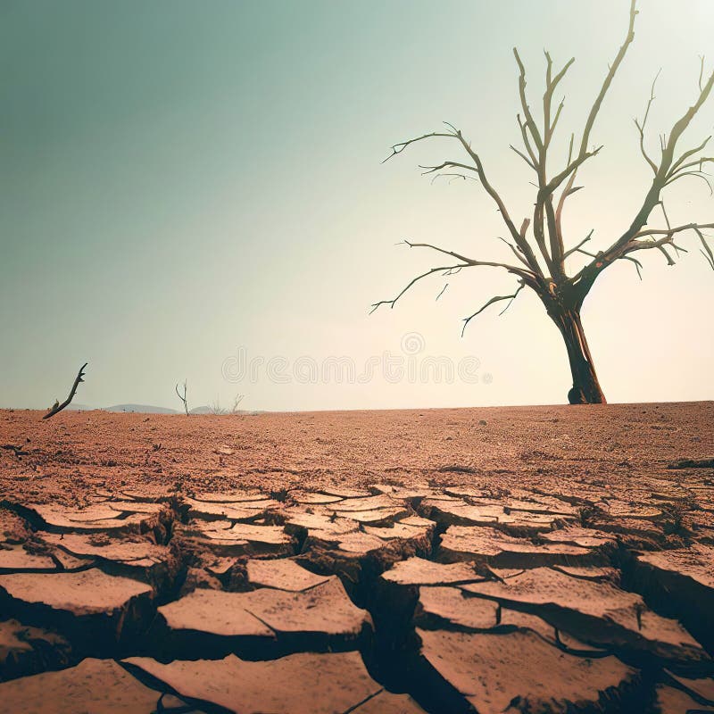 Dead Wood and Dry Earth Copy Space with Generative AI Stock ...