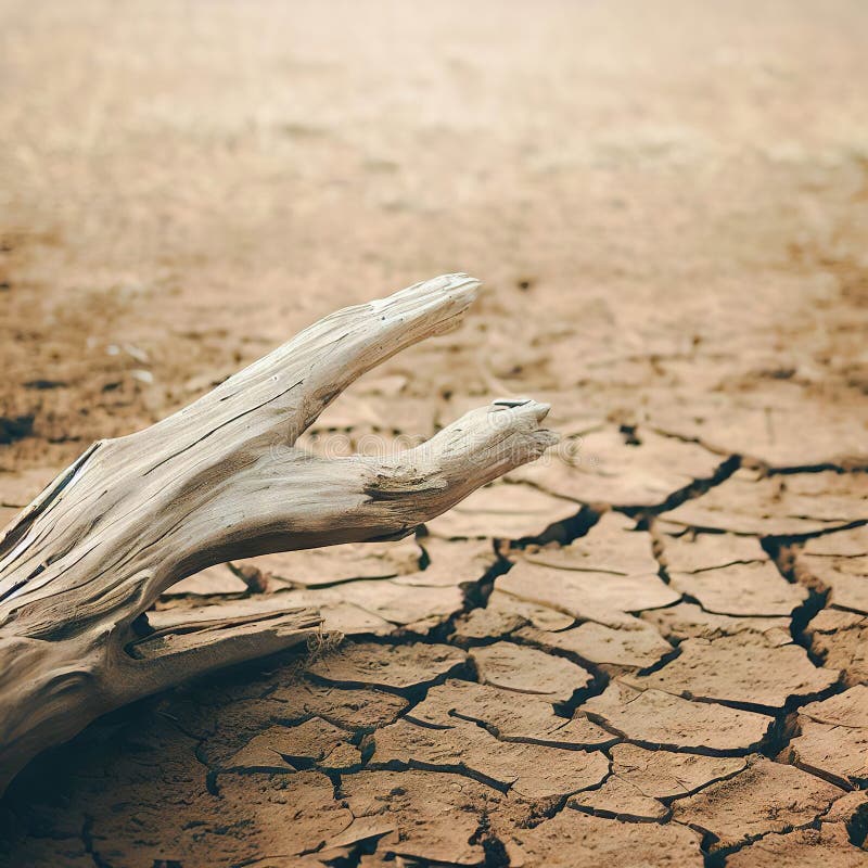 Dead Wood and Dry Earth Copy Space with Generative AI Stock ...