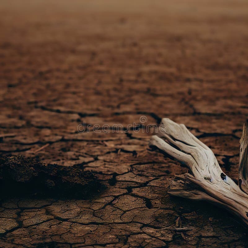 Dead Wood and Dry Earth Copy Space with Generative AI Stock ...