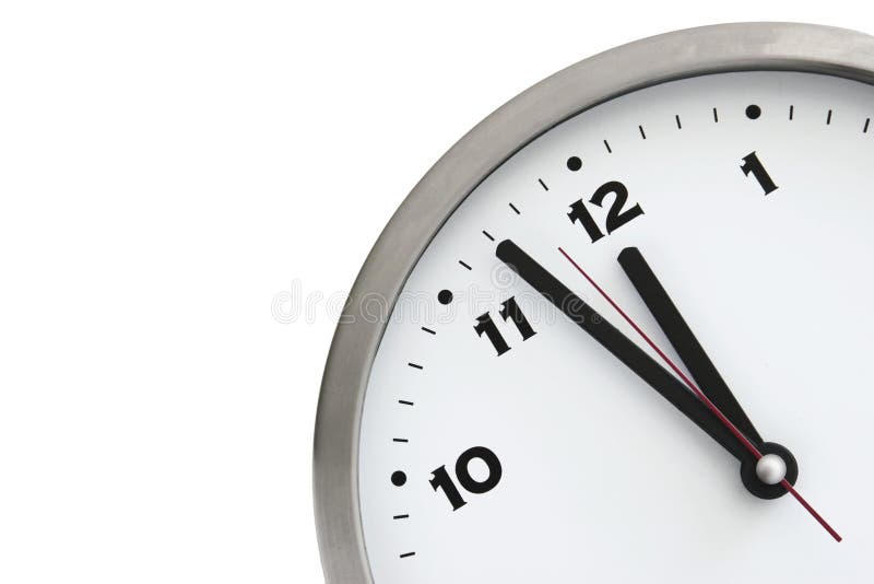 Clock Face Showing Nearly 12 O Clock Stock Image - Image of 12pm, 12am ...