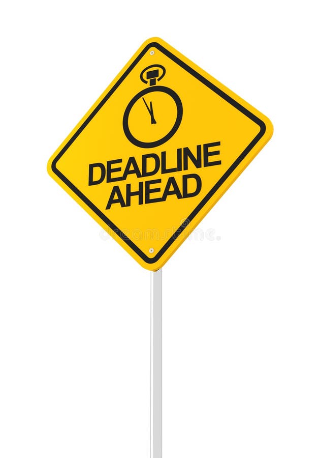 Deadline ahead road sign stock illustration. Illustration of background ...