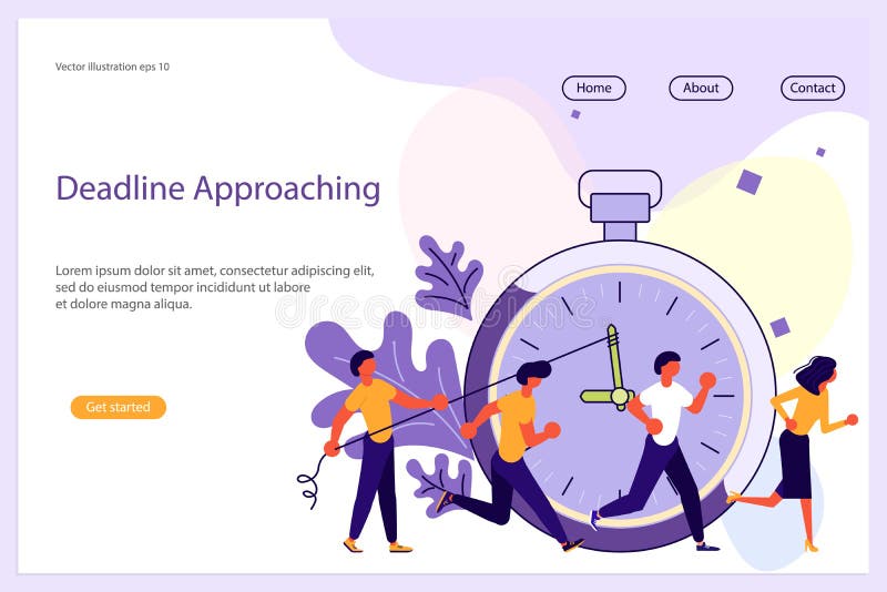 Deadline Approaching Website Template Stock Vector - Illustration of ...