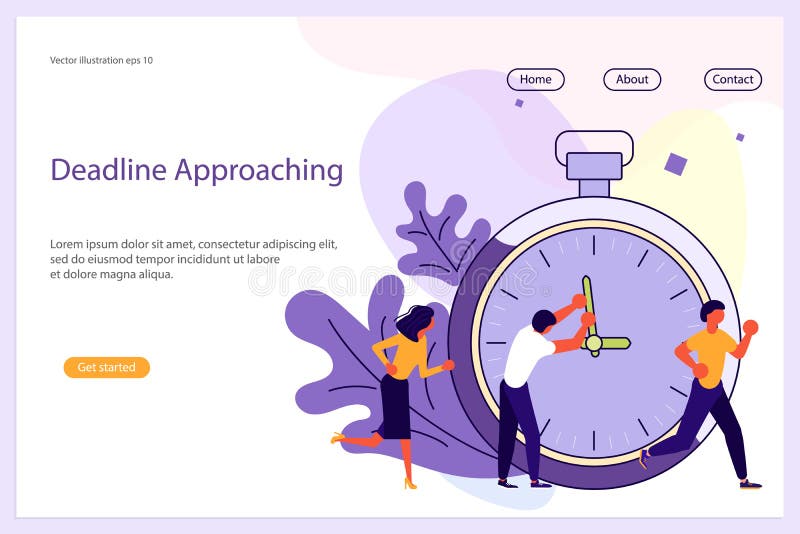 Deadline Approaching Website Template Stock Vector - Illustration of ...