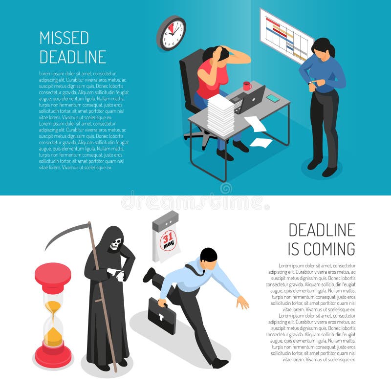 Deadline Banners Set stock vector. Illustration of hurry - 212387977