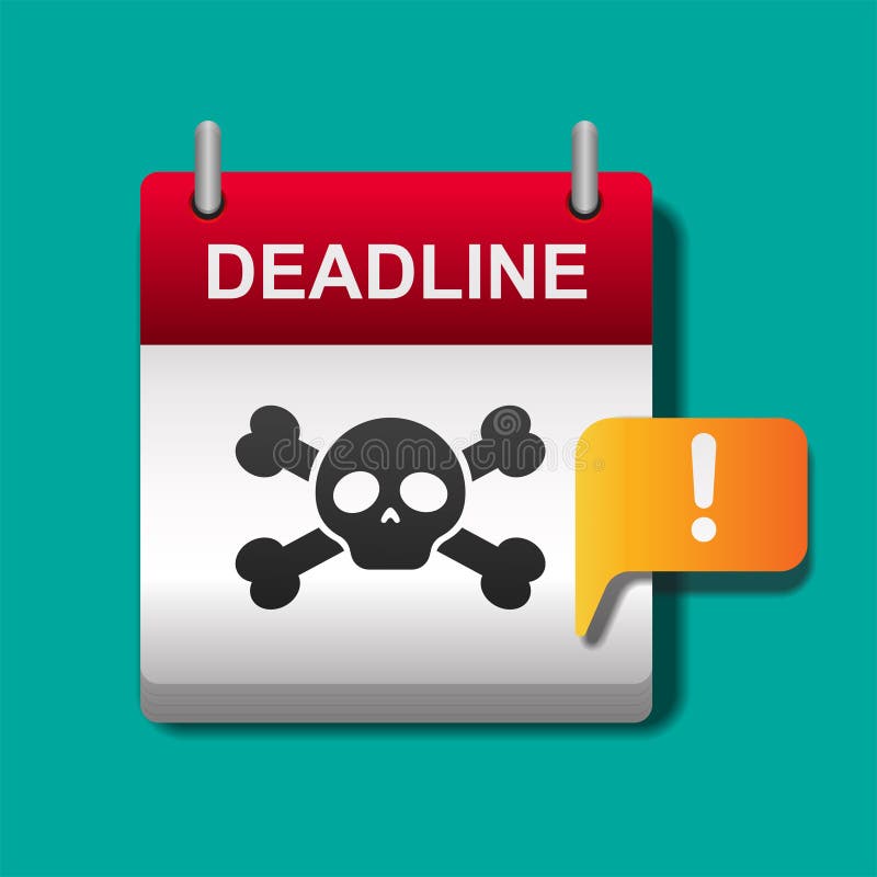 Deadline on calendar. stock vector. Illustration of event - 169140476