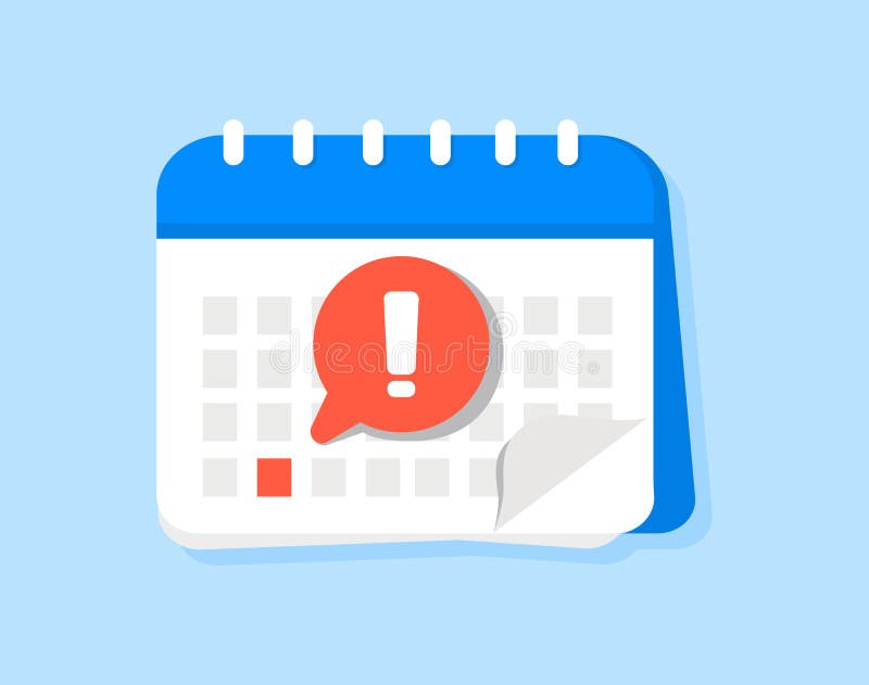 Deadline Calendar Vector Icon. Attention or Reminder Notification of ...