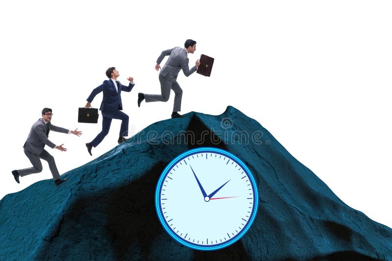Deadline Concept with Clock and Mountain Stock Photo - Image of ...