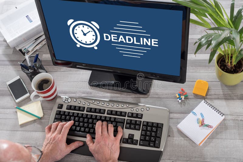 Deadline Concept on a Computer Stock Image - Image of limit, clock ...