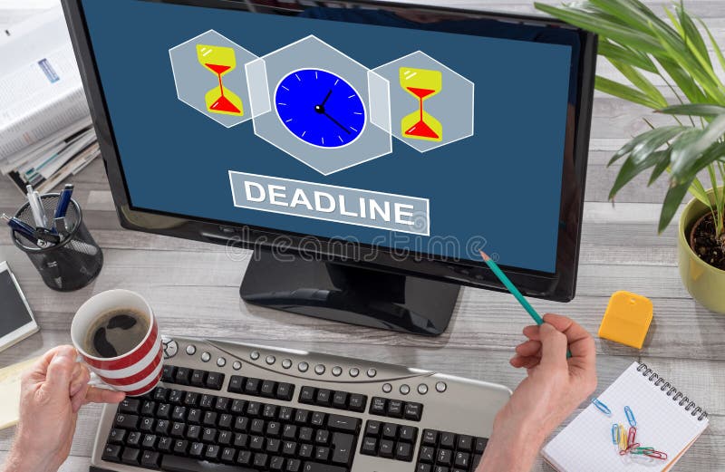 Deadline Concept on a Computer Stock Image - Image of appointment ...