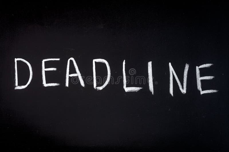 Deadline Concept On Dark Background Top View Stock Photo - Image of ...