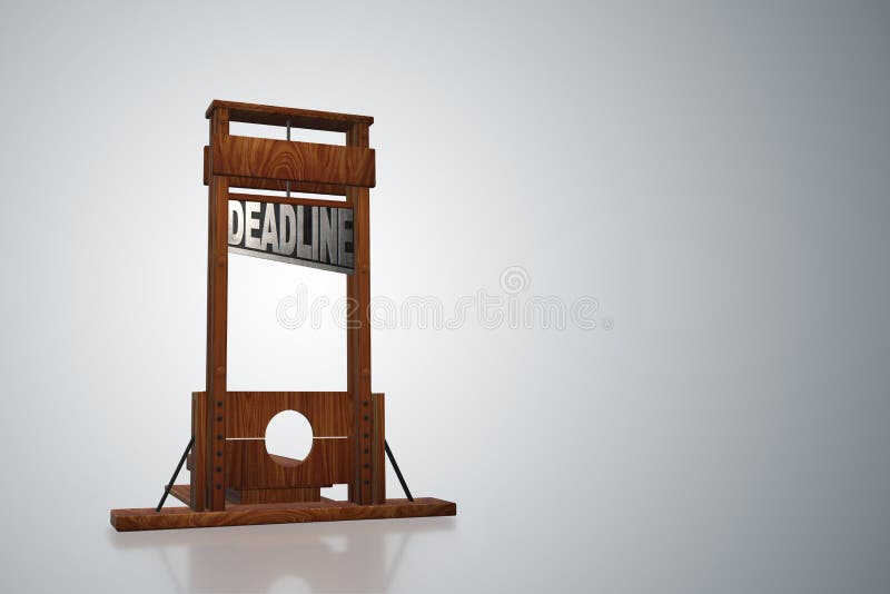The Deadline Concept with Guillotine - 3d Rendering Stock Illustration ...