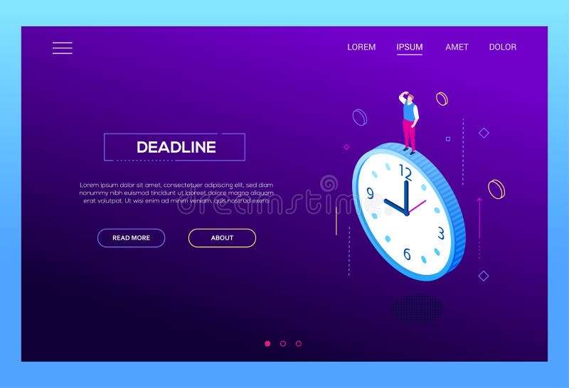 Deadline Concept - Modern Isometric Vector Web Banner Stock Vector ...