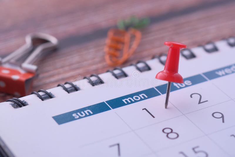Deadline Concept with Pin on Calendar Date, Close Up Stock Image ...