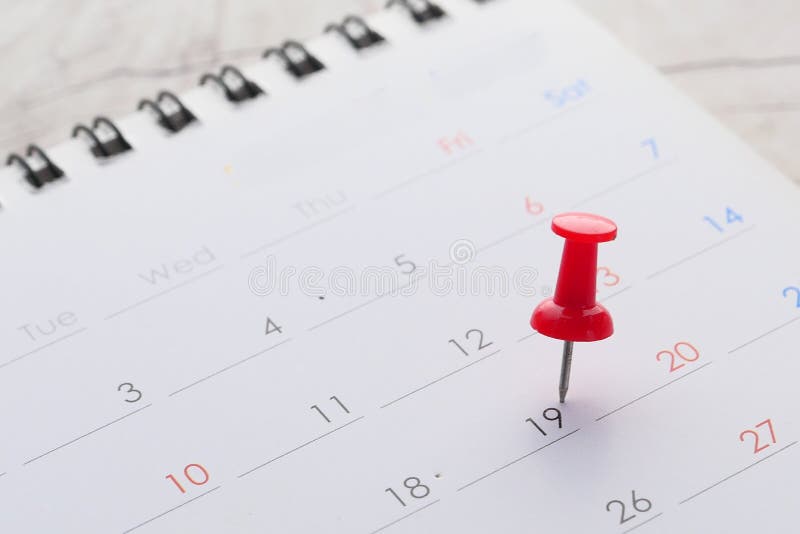 Deadline Concept with Push Pin on Calendar Date Close Up Stock Photo ...