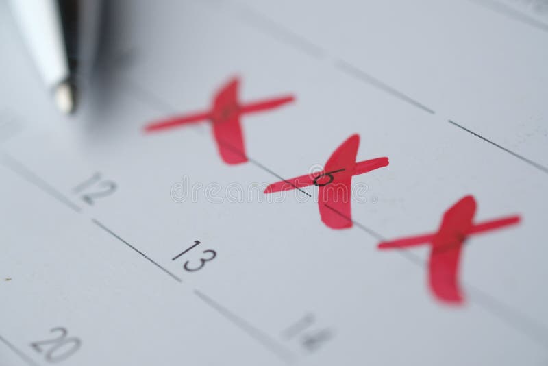Deadline Concept with Red Mark on Calendar Date Stock Image - Image of ...