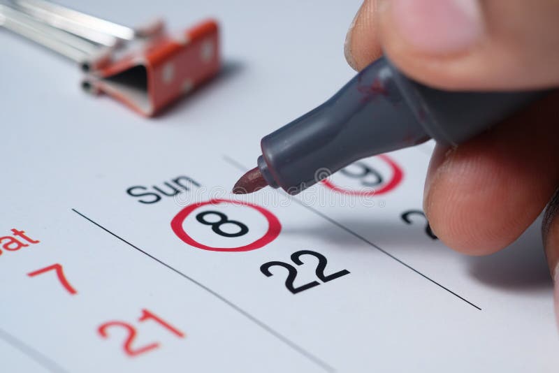 Mark the Deadline on the Calendar Stock Image - Image of important ...