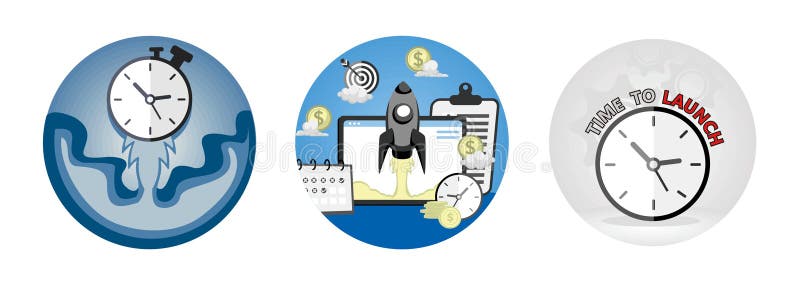 Deadline Concept. Start Up Launch. Time To Launch. Stock Vector ...