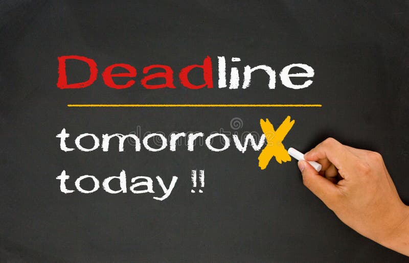 Deadline Tomorrow Memo stock photo. Image of board, note - 168762660
