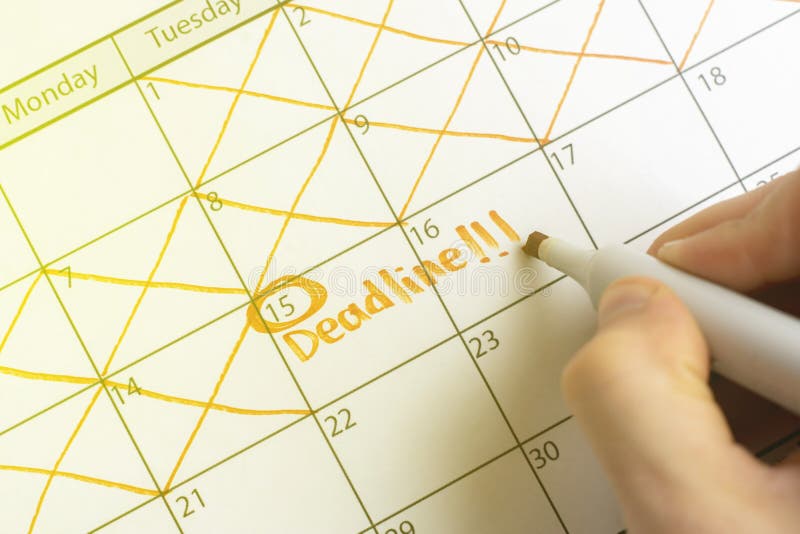 A Deadline Date on the Calendar, Time Event Schedule Stock Photo ...