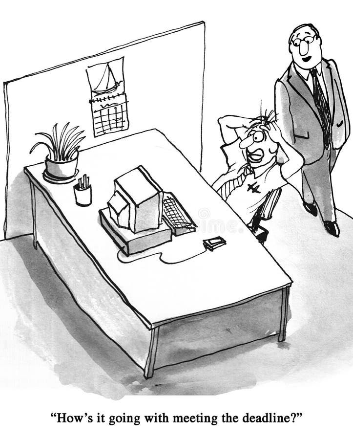 Deadline is Driving a Work Crazy Stock Illustration - Illustration of ...