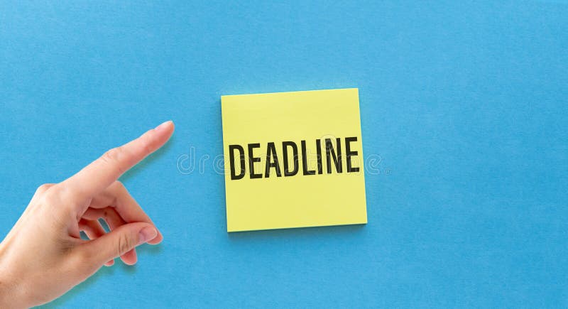 Deadline Extended is Shown Using the Text on Yellow Sticker and Finger ...