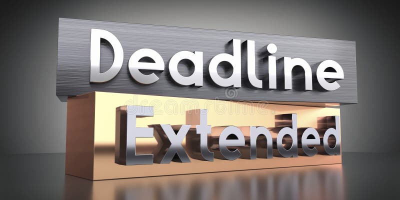 Deadline, Extended - Words on Metal Blocks Stock Illustration ...