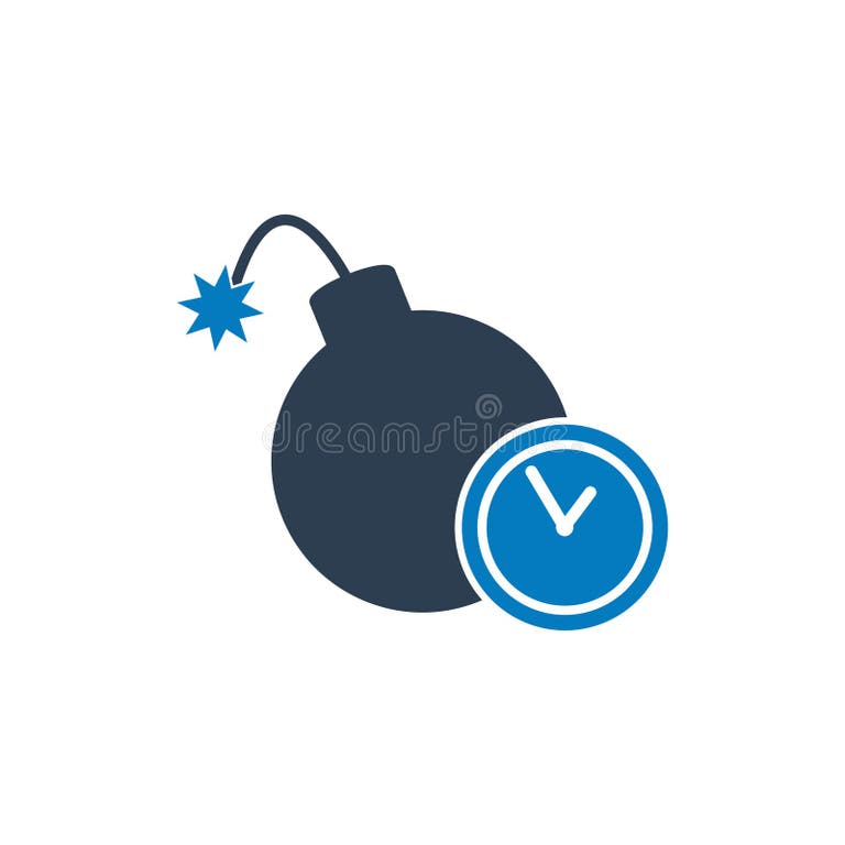 Deadline Icon. with Boom and Clock Symbols Stock Vector - Illustration ...