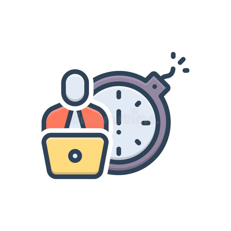 Color Illustration Icon for Deadline, Job and Date Stock Illustration ...