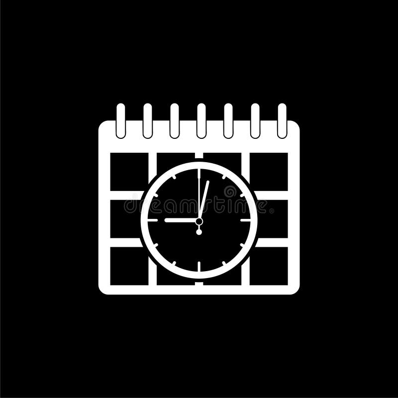 Deadline Isolated Icon On Black Background Stock Vector - Illustration ...