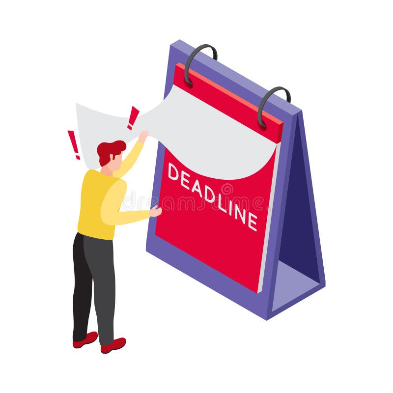 Deadline Isometric Icon stock vector. Illustration of process - 245652085