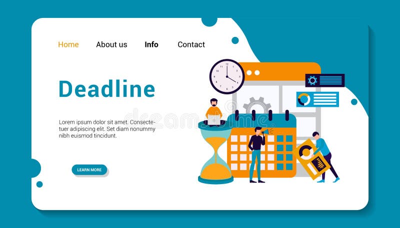 Deadline Landing Page Template Graphic Design Illustration Stock Vector ...