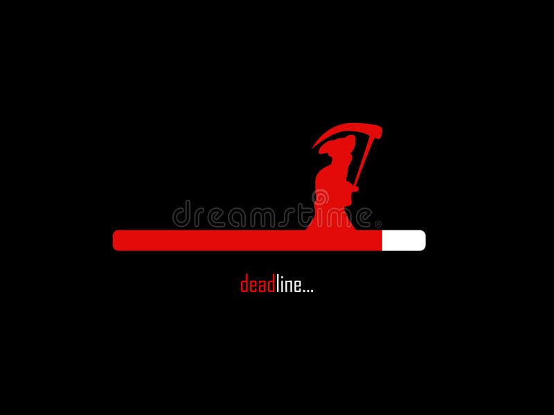 Deadline Loading Bar with Grim Reaper Stock Vector - Illustration of ...