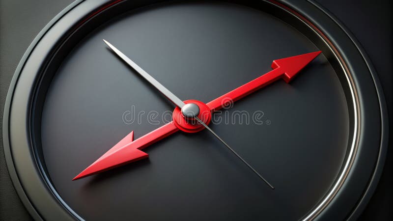 Deadline Looms Red Arrow Pierces Clock Face Symbolizing Critical Time ...