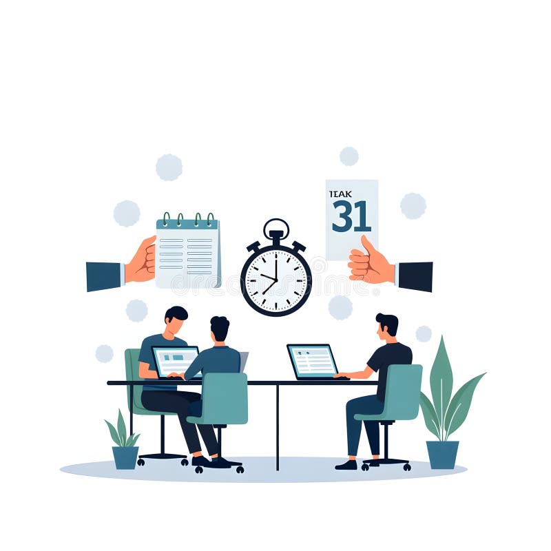 Deadline Management Vector Illustration for Business Project Time ...