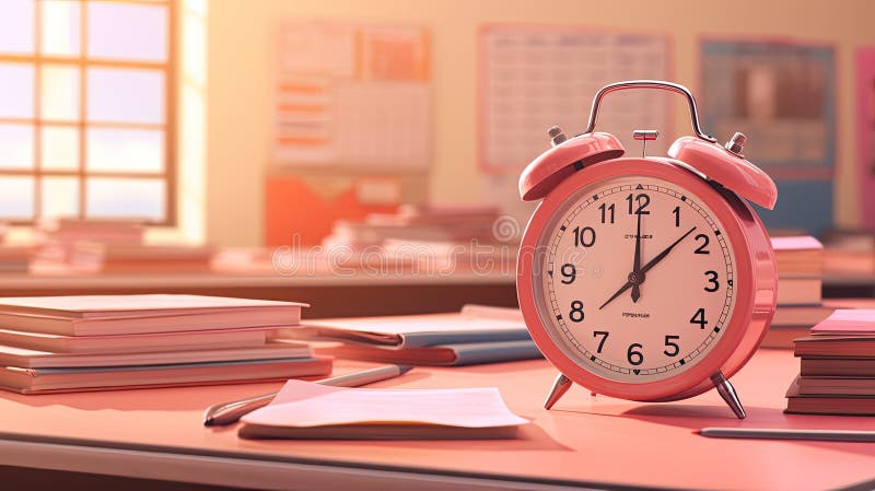 Deadline pink timer stock illustration. Illustration of classroom ...