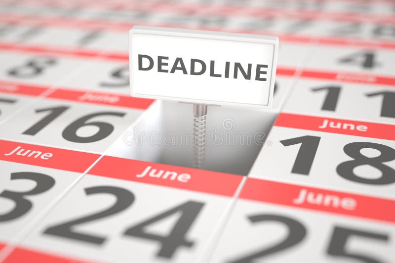 DEADLINE Plate on June 17 in a Calendar, 3d Rendering Stock ...