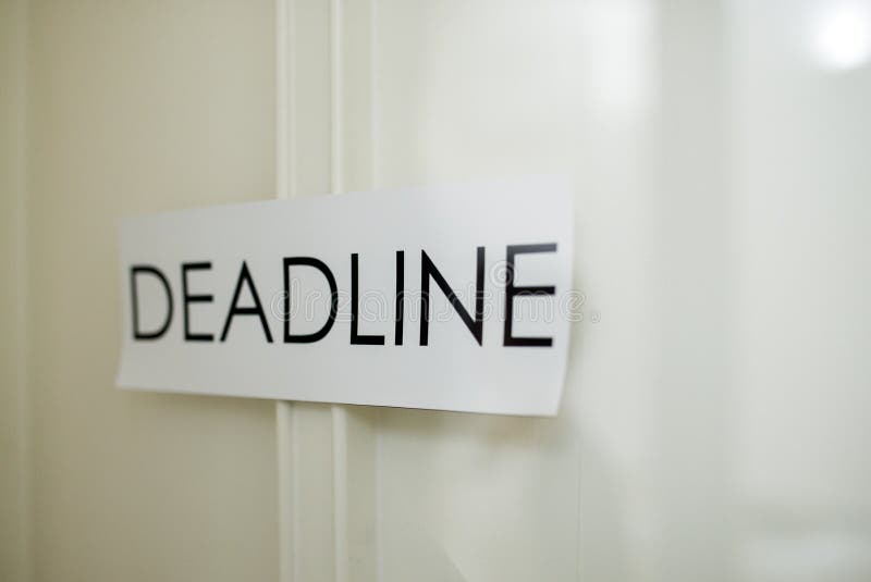 Deadline Sign on the Door in the Office Stock Image - Image of concept ...