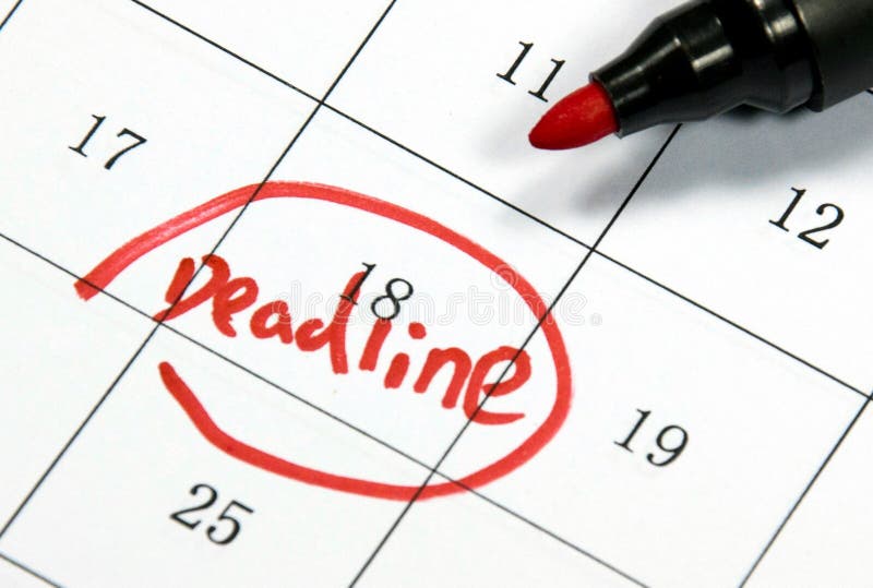 Deadline Sign Written with Pen on Paper Stock Photo - Image of alloted ...