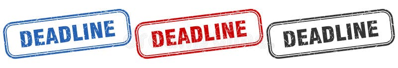 Deadline Square Isolated Sign Set. Deadline Stamp Stock Vector ...