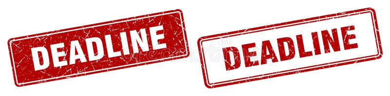 Deadline Stamp Set. Deadline Square Grunge Sign Stock Vector ...