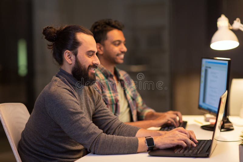 Creative Team with Computers Working at Office Stock Photo - Image of ...