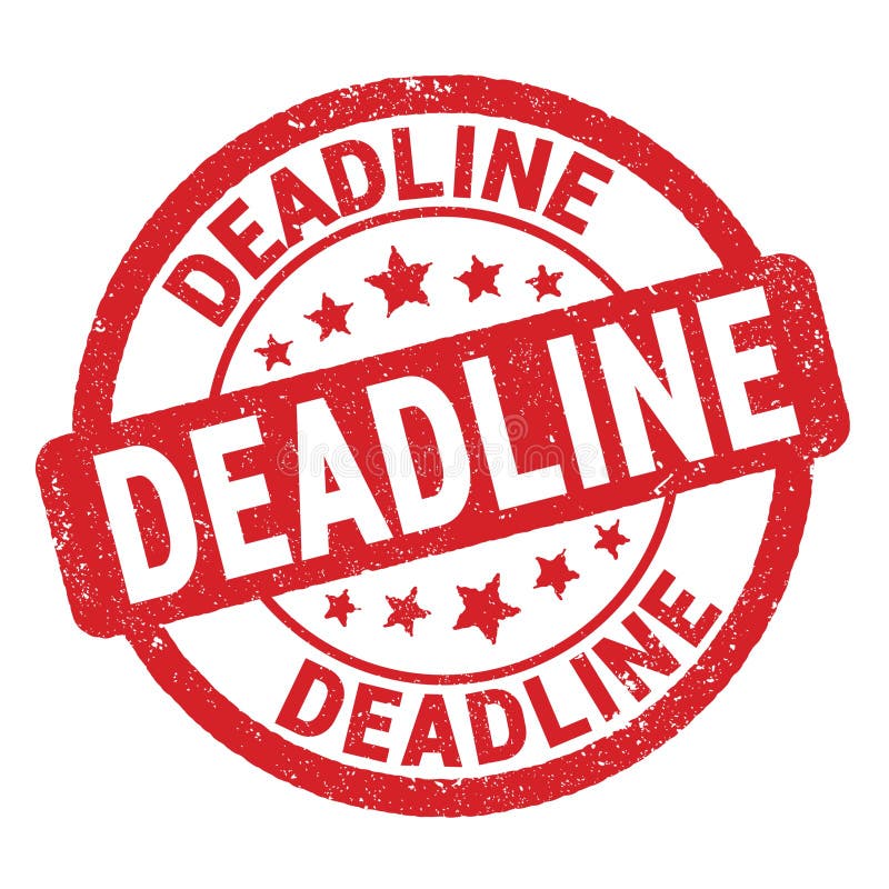 DEADLINE Text Written on Red Round Stamp Sign Stock Illustration ...