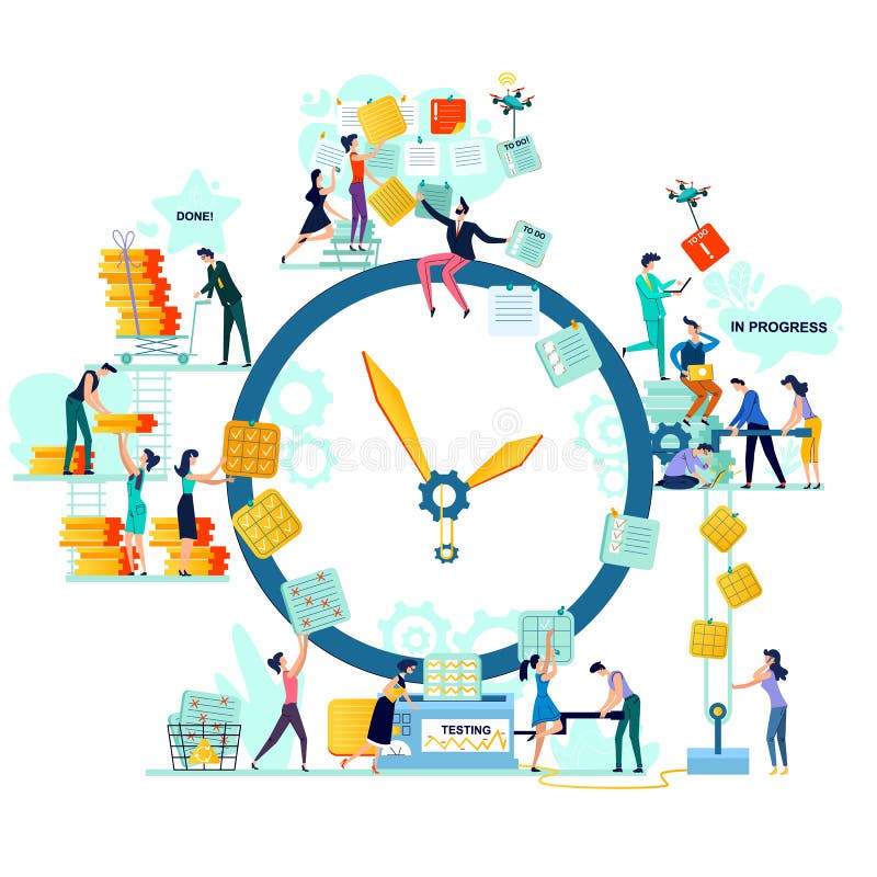 Working Time Process Concept Stock Illustrations – 2,037 Working Time ...